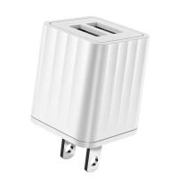 China Dual Port 5v Wall Charger 10.5W Mobile Phone Battery Charger Fireproof for sale