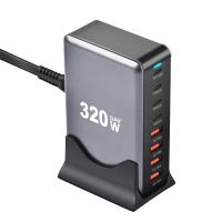 China Multi Port Desktop GaN Charger 320W Fast Type C 100W 45W PD 20W For Laptop for sale