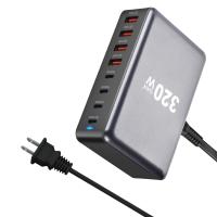 China Multi Port Desktop GaN Charger 320W Fast Type C 100W 45W PD 20W For Laptop for sale