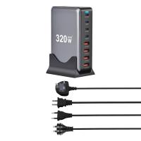 China Multi Port Desktop GaN Charger 320W Fast Type C 100W 45W PD 20W For Laptop for sale