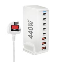 China 440W GaN Fast Charger 8 Port USB HUB PD/PPS Support for Laptop/Table/Smart Phone for sale