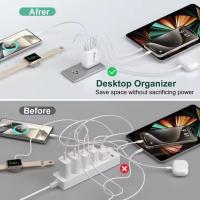 China USB Wall Charger 50W Fast USB C Charging Blocks 2USB C+3USB A Portable Type C Power Adapter PD Cargadores Para Celular for sale