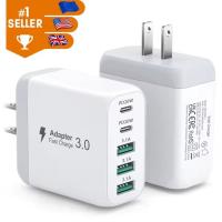 China USB Wall Charger 50W Fast USB C Charging Blocks 2USB C+3USB A Portable Type C Power Adapter PD Cargadores Para Celular for sale