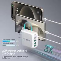 China USB Wall Charger 50W Fast USB C Charging Blocks 2USB C+3USB A Portable Type C Power Adapter PD Cargadores Para Celular for sale