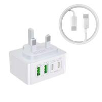 China 40W 4-Port USB C Wall Charger With Thin Flat Fast Charger Cube PD QC Adapter And Wall Plug For Microphone USB Type C for sale