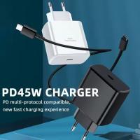 China 45W GaN Smart Fast Charger Type-C USB Wall Charger Compatible for Samsung Galaxy S25 Ultra Phone Charger OTP OVP Protec for sale