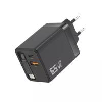 China 65W with 65cm Retractable Cable GaN Charger( USB-C + USB + Type C Cable) PD3.0 PPS QC4.0 Quick Travel Charger for sale