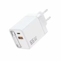 China 65W with 65cm Retractable Cable GaN Charger( USB-C + USB + Type C Cable) PD3.0 PPS QC4.0 Quick Travel Charger for sale