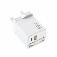 China 65W with 65cm Retractable Cable GaN Charger( USB-C + USB + Type C Cable) PD3.0 PPS QC4.0 Quick Travel Charger for sale