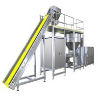 China Salt Packaging Machine Integrated Line for VFFS Pouches 10g-2kg and Open-Mouth Bags 5-25kg with 60 PPM Speed for sale