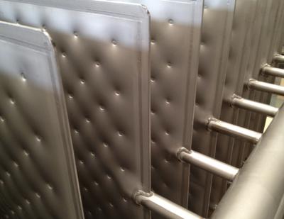 China 3x2m Stainless Steel Dimpled Plate Heat Exchanger | 120 PSI Working Pressure | 180°C Temperature Rating for sale
