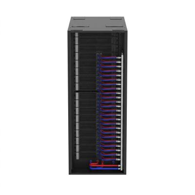 China Standard 42U Cold Plate Liquid Cooling Cabinet 600x1200x2000 mm Rack with Integrated Manifold for sale