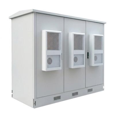 China SY-OE-AS06-3 Tri-Bay Outdoor Enclosure IP55 1800x800x2200mm AC/DC Cooling for sale