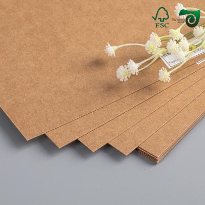 China FSC 300gsm Brown Unbleached Kraft Paper Board Roll  70cm Width for Fast Food Packaging for sale
