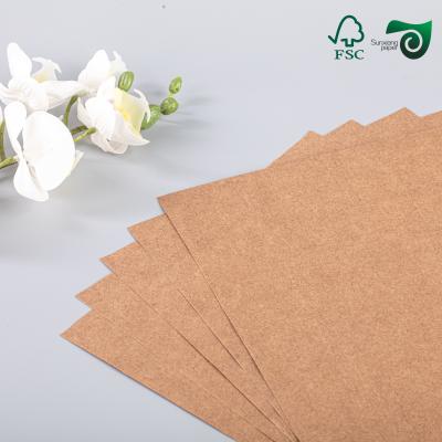 China FSC Certified Food Safe Brown Kraft Cardboard 400gsm Durable Grade For Lunch Box Packaging for sale