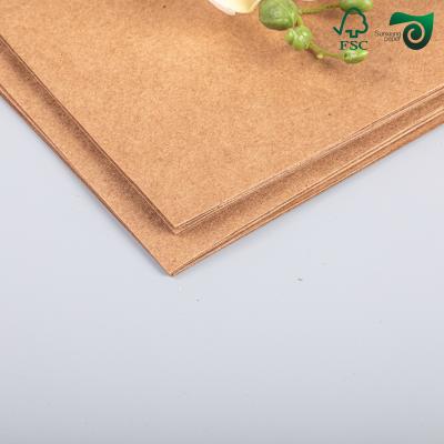 China FSC Brown High Density Kraft Paper Sheets 600gsm Specialized For Food Packaging for sale
