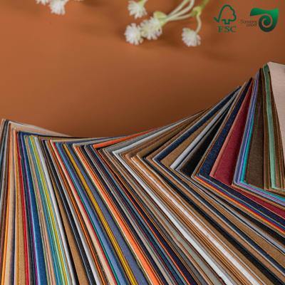 China Tear Resistant 0.55mm Colorful Washable Tex Kraft Paper Fabric FSC Sustainable Material for sale