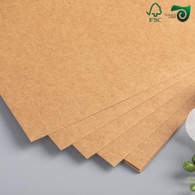 China FSC 250gsm 300gsm C1S Kraft Back Coated Duplex Board Food Safe For Salad Boxes for sale
