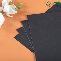 China 300gsm Black Kraft Board Solid Paper Sheets Heavy Duty Album Cardboard Fold Resistant for sale