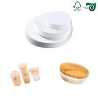 China FSC White Oilproof Cupcake Liners Paper For Baking Cups Tray 38gsm 40gsm for sale