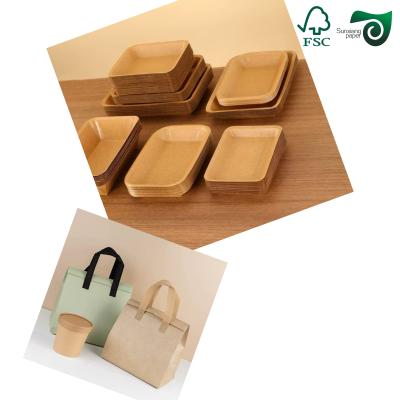 China FSC Certified Food Grade Brown Kraft Board 270gsm 300gsm Ideal For Lunch Boxes for sale