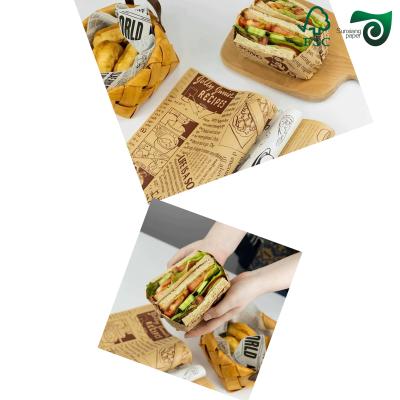 China FSC 30gsm 80gsm Virgin Wood Pulp Grease Resistant Paper  Food Grade Wrapping Paper for sale