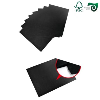 China FSC Uncoated Black Cover Book Binding Board Sheet 950mm 1300mm 300gsm 350gsm for sale