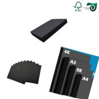 China 400gsm 450gsm Double Sided Deep Black Paper 610mm 860mm Matte Black Cardstock for sale