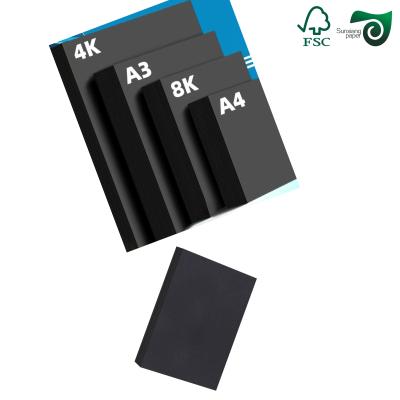 China Premium Double Sided Deep Black Matte Cardstock 80gsm 450gsm For Photo Album Backing Paper for sale