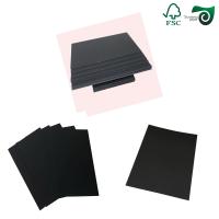 China FSC Double Sided Solid Black Uncoated Black Cover Book Binding Board Sheet 300gsm 350gsm for sale