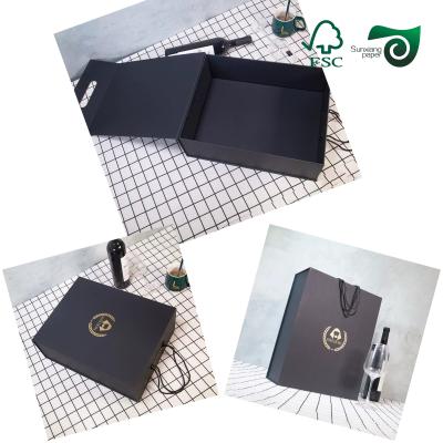 China FSC 160gsm 400gsm Double Sided Uncoated Black Cardboard  Gift Box Packaging Grade for sale