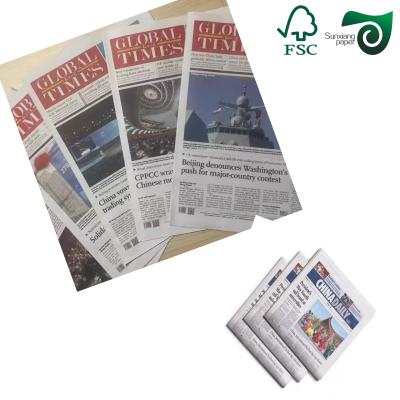 China FSC Certified Virgin Wood Pulp Newsprint Paper 45gsm 48.8gsm Grammage Width Wrapping Grade for sale