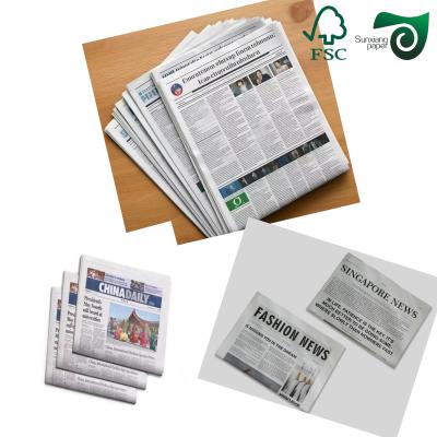 China FSC Uncoated Newsprint Paper Roll 45gsm 820mm Width Lightweight Recycled Paper for sale