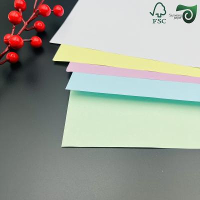 China 3 Ply Blue Black NCR Carbonless Paper  CB CFB CF Options 48gsm 80gsm FSC  SGS Certified for sale