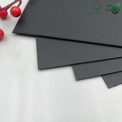 China FSC 280gsm 104 LB  8.5 11inch Uncoated Smooth Black Cover Cardstock Paper for sale
