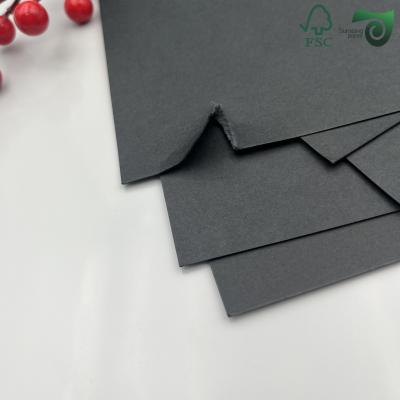 China FSC Certified 230gsm Thick Sturdy Black Cardboard Premium SBS Black Paperboard For Gift Box Wrapping for sale