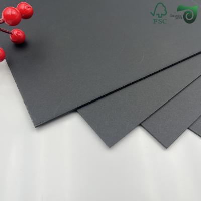 China FSC Uncoated Solid Black Book Binding Board 350gsm Ideal For Shopping Bags More for sale