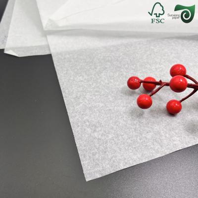 China 15gsm 17gsm 86cm 90cm Width White Translucent Tissue Paper Roll  For Fruit Wrapping for sale