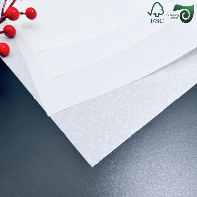 China 40gsm 60gsm White Greaseproof Food Wrapping Paper Boasting Superior Printability FSC for sale
