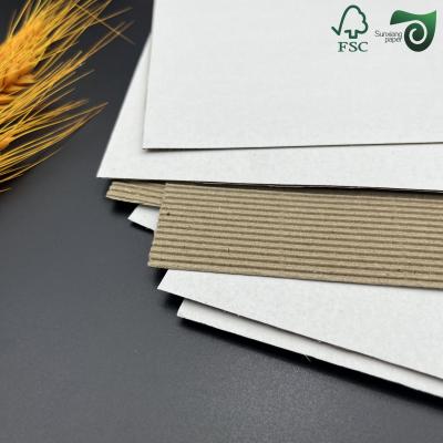 China FSC 100g 200g 300g White E F Flute Puzzles Wrapping Corrugated Paper Board For Cosmetic Boxes for sale