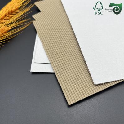 China 2 Ply Brown Single Face Corrugated Paper 170gsm+150gsm For Coffee Cup Sleeves for sale