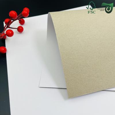 China FSC 300GSM Recycled Coated Duplex Board White Top Grey Back For File Books Packaging for sale