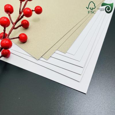 China FSC Certified 1.5mm 2mm Laminated Rigid Paper Board One White Face Grey Back Board for sale