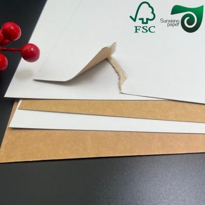 China 325gsm Food Grade White Coated Kraft Paper Brown Back Virgin Pulp FSC Certified for sale