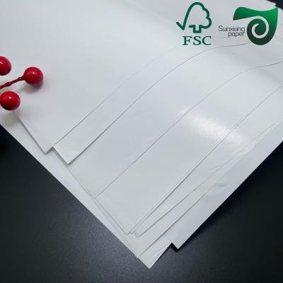China Double Sided Coated Roll White Glossy Couche Art Paper Board 120g  300g  FSC for sale
