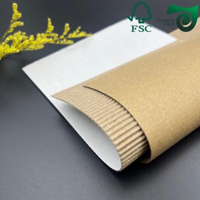 China FSC 90gsm 300gsm Kraft Craft Jumbo Roll Paper For Corrugated Board Making for sale