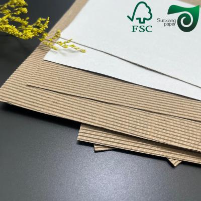 China FSC 100g 200g 300g White E F Flute Wrapping Corrugated Paper Board 20