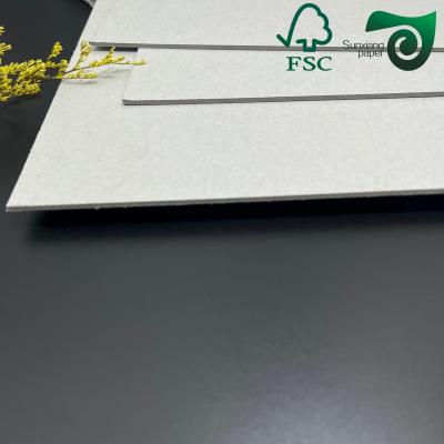 China 2mm Smooth Uncoated Grey Chipboard Laminated Book Binding Board For Rigid Box for sale