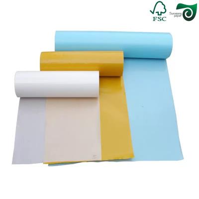 China FSC 50g White And Blue Oilproof Glassine Paper Self Adhesive Backing Paper for sale