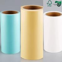 China FSC 40gsm  60gsm Single Side Glossy Glassine Paper For Label Backing  White  Yellow Blue for sale